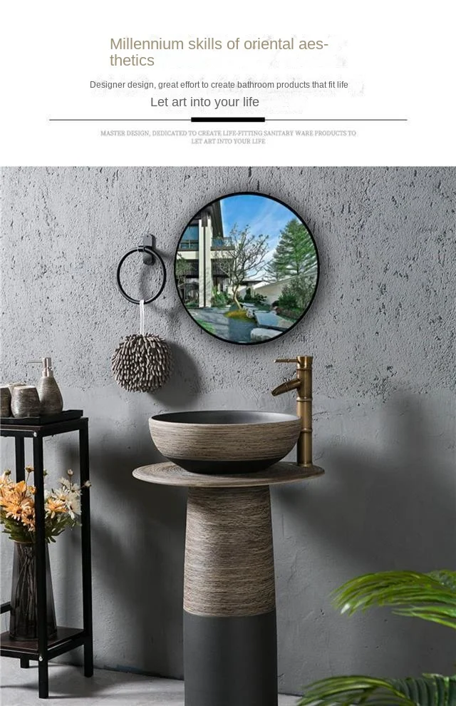 Latest Design Free Stand Hand Wash Basin with Pedestal Sink