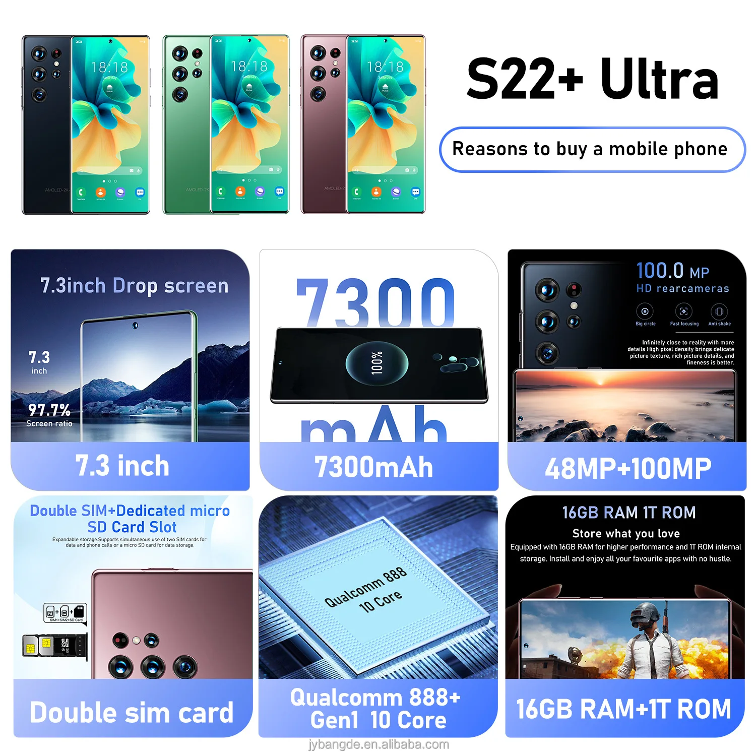 2023 Original Samsungs S22 Ultra 5g Phone 7.3 Inch 16gb + 1tb Android ...