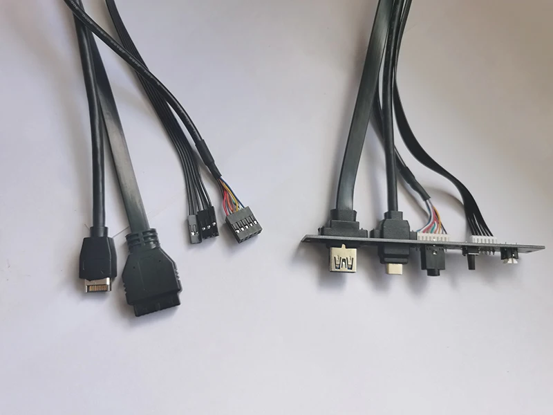 Computer Case Front Panel PCB Cable - Dual USB & Audio