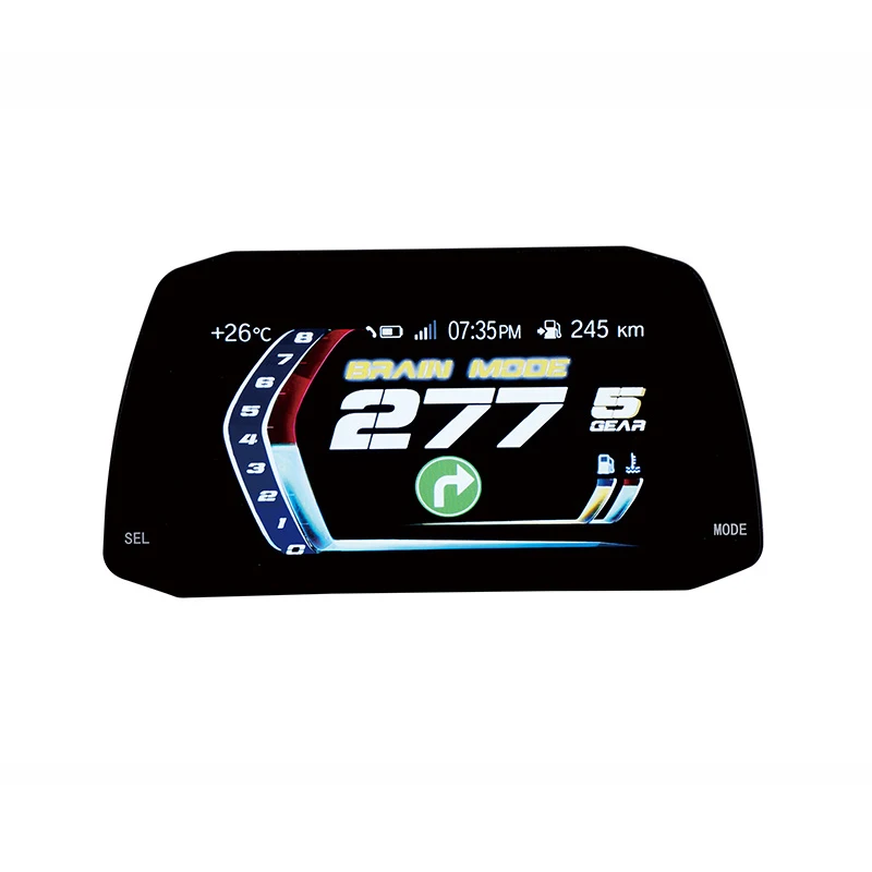 Motorcycle Kilometer Digital Lcd Modified Meter Bx-t-25a 7 Inch ...