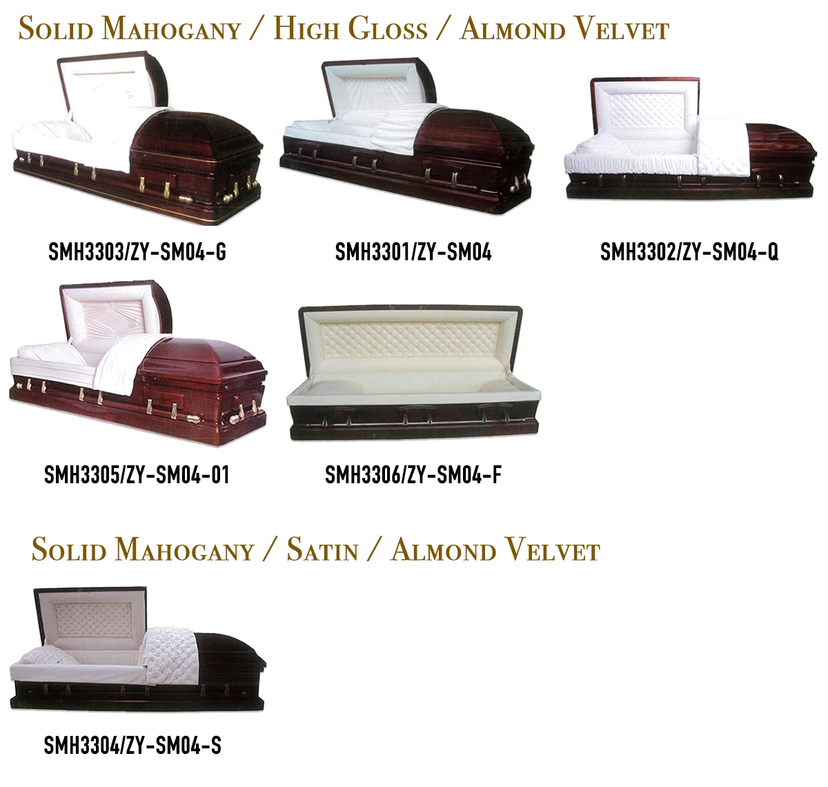 America Solid Oak Satin Almond Velvet Wood Half Lid Funeral Casket ...