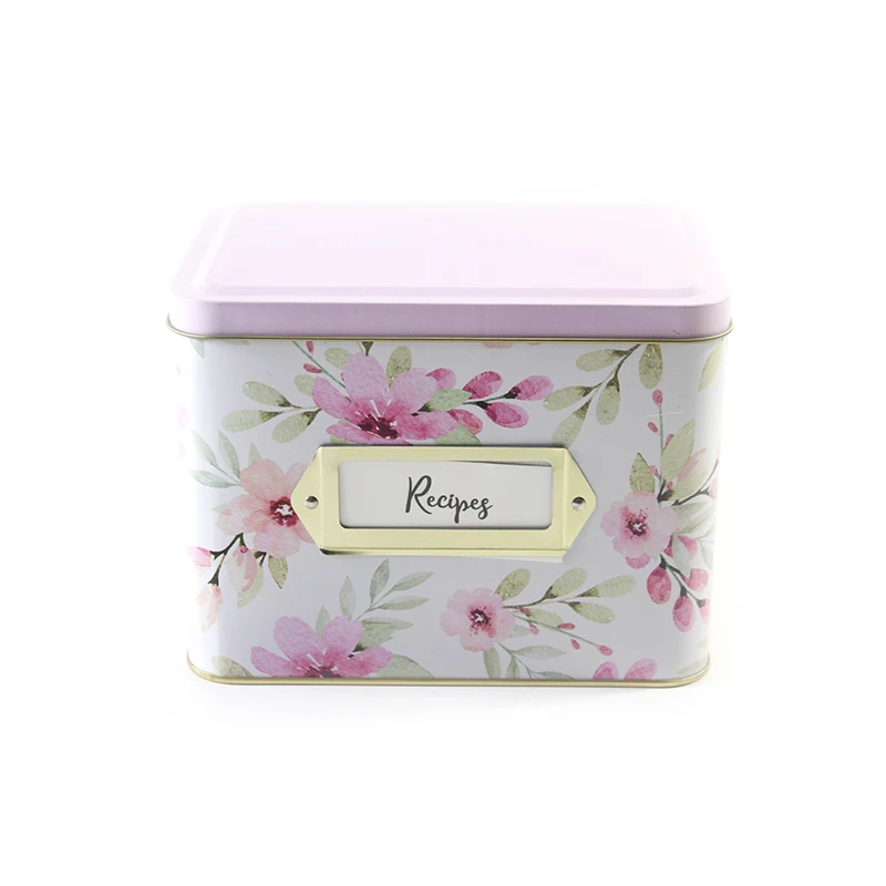 High End Metal Tin Box Recipe Cards Custom Tins,Rectangular Tin Box ...