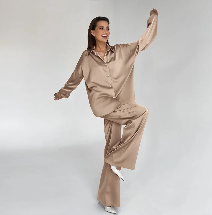 Designer Custom Ladies Woman Female 2 Piece Sets Luxury Pajama Navy ...