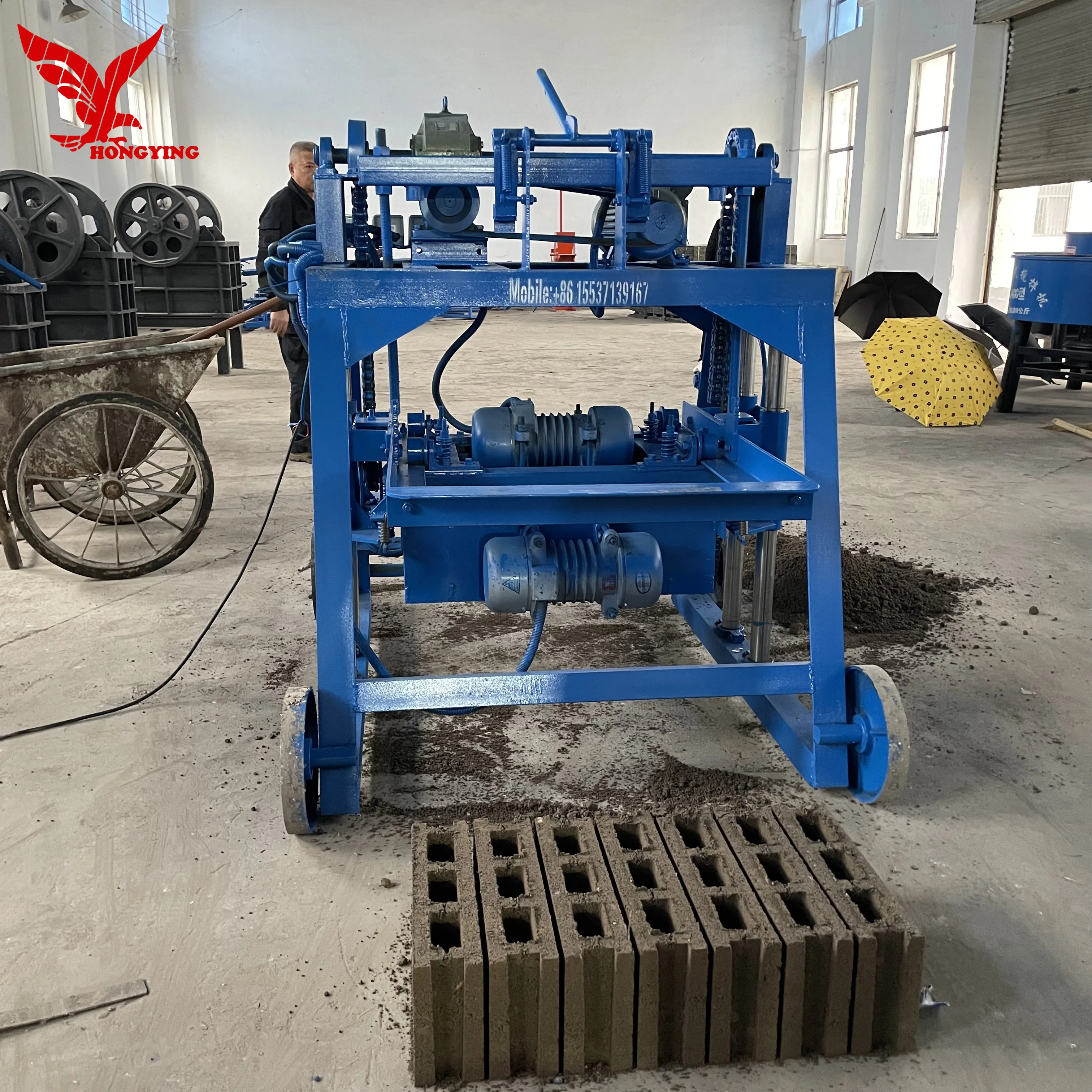 Mobile Construction Equipment Cement Block Maker Machine Hollow Paving ...