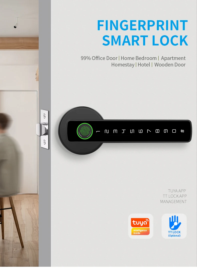 Tuya Ttlock App Biometric Fingerprint Door Lock Password Wifi ...