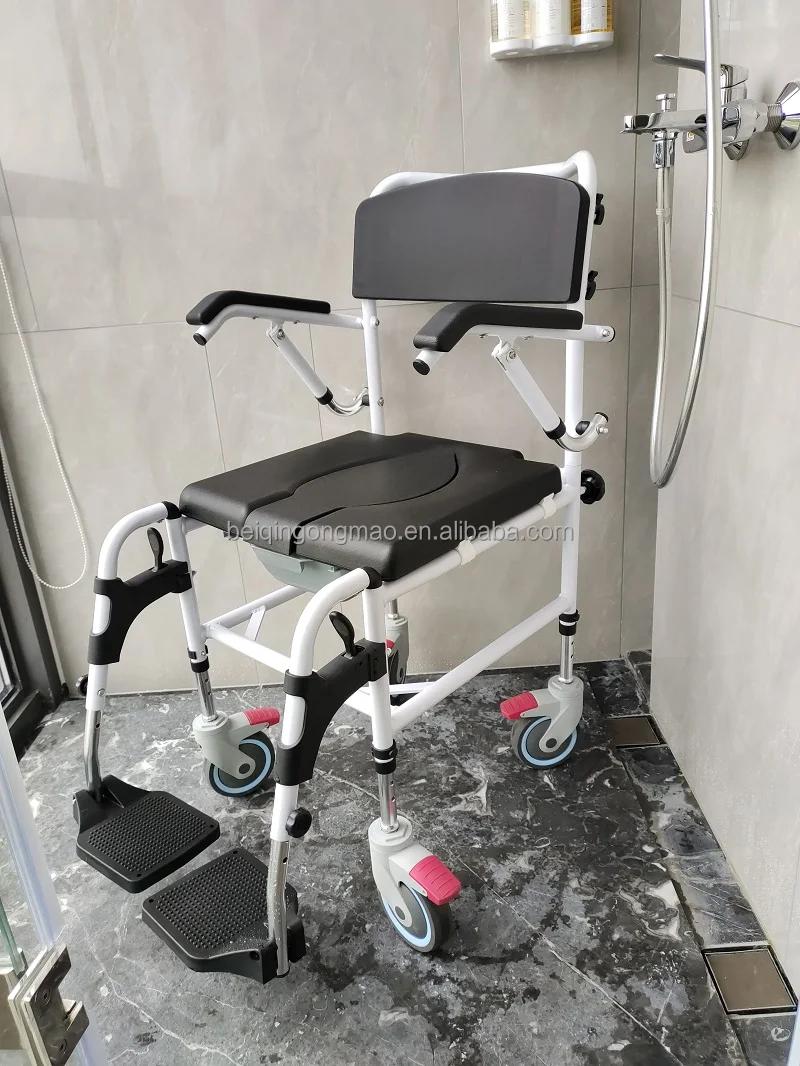 Aluminum Alloy Toilet Chair Folding Adjustable Commode Chair Toilet ...