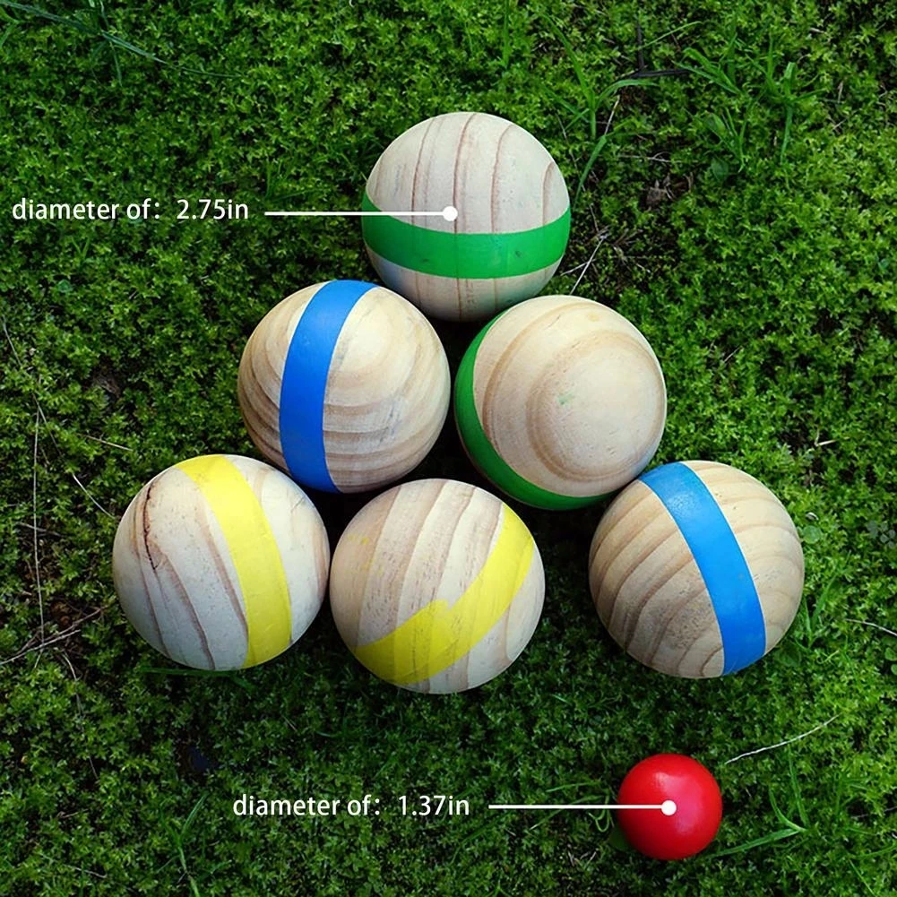 Wooden Petanque Ball Set - 7pcs for Kids' Outdoor Fun