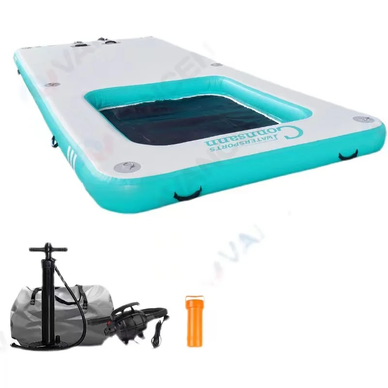 Custom Inflatable Yacht Dock Platform Floating Island Fishing Kayak ...