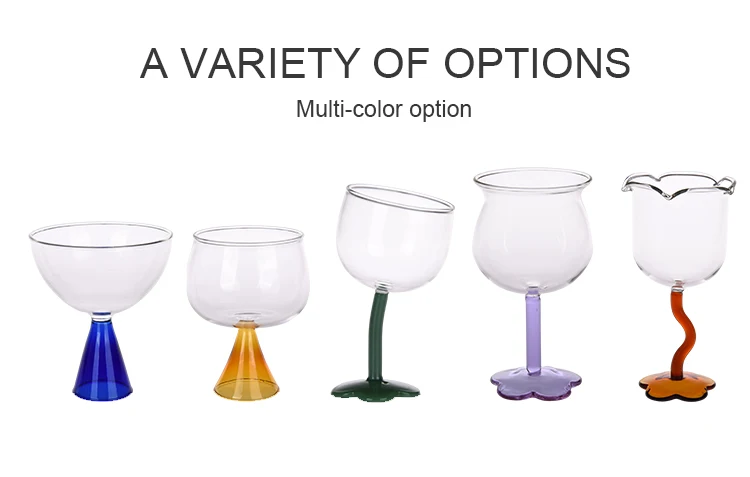 Wholesale Customized Handmade Colored Glass Wine Cocktail Glass Cup ...