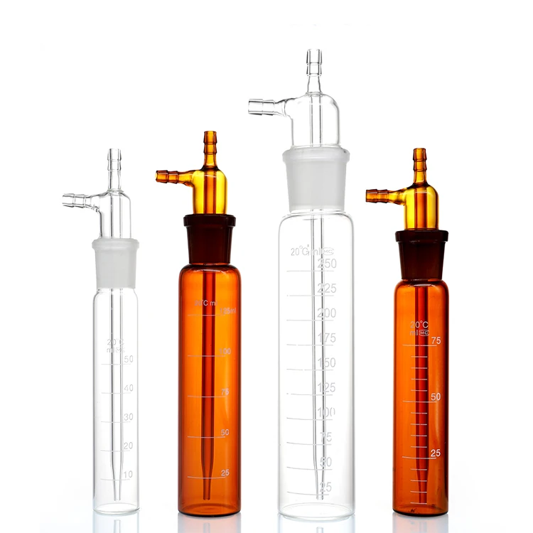 Tiandi Lab Amber Glass Gas Sampling Tube Absorber Bottle Impinger 75ml ...