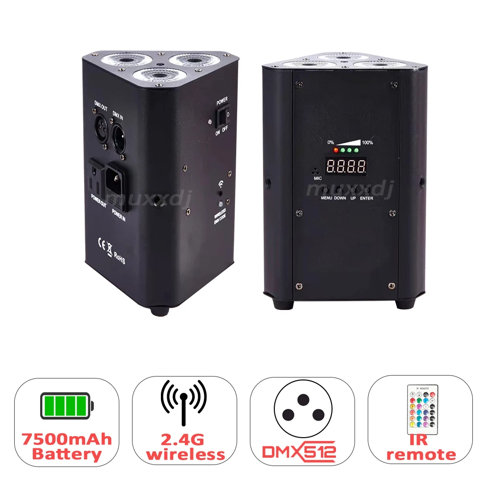 Battery Uplight Wedding Backdrop - 3*18W RGBAW UV 6in1 LED