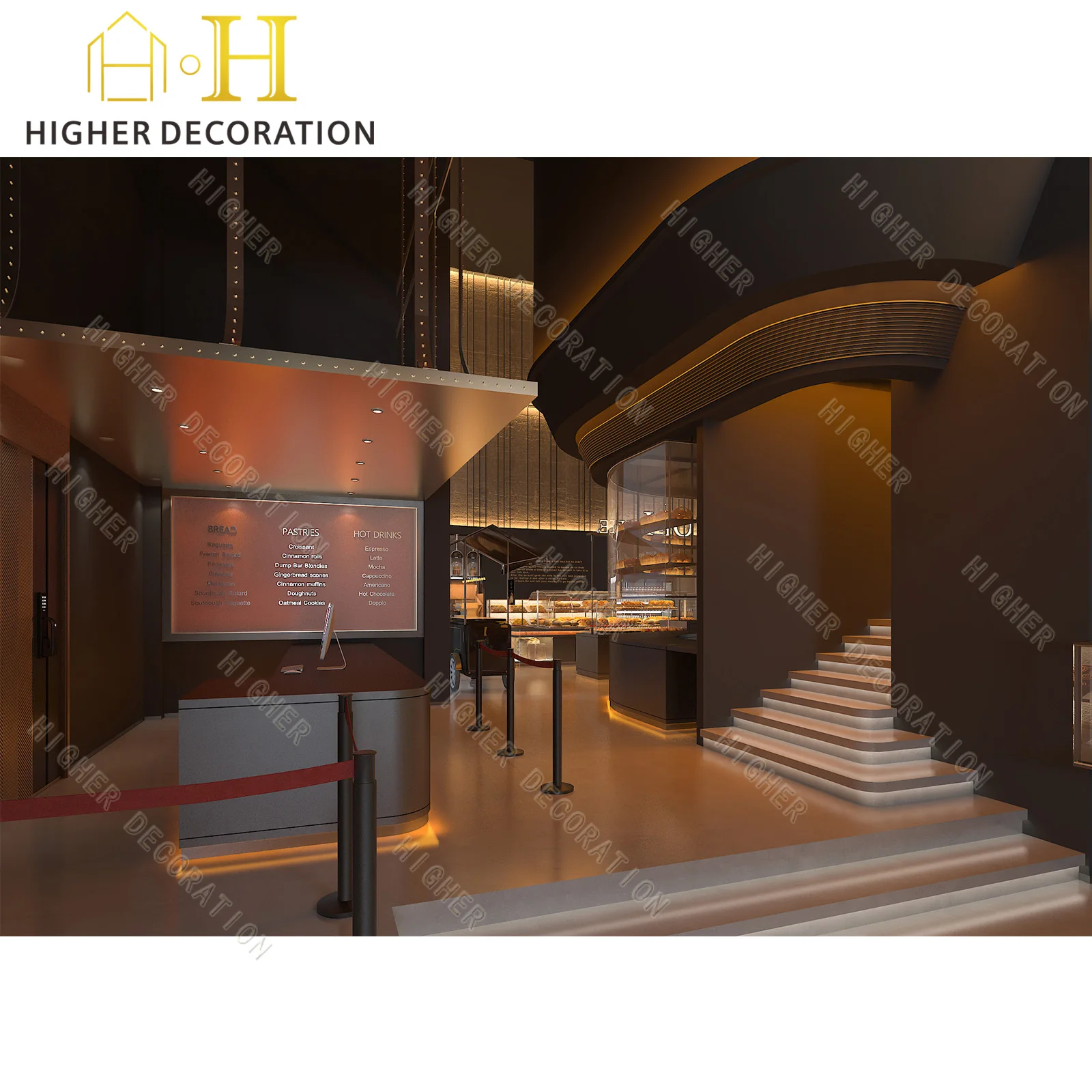 Professional Cake Display Showcase Food Showcase Counter Table for Shop ...