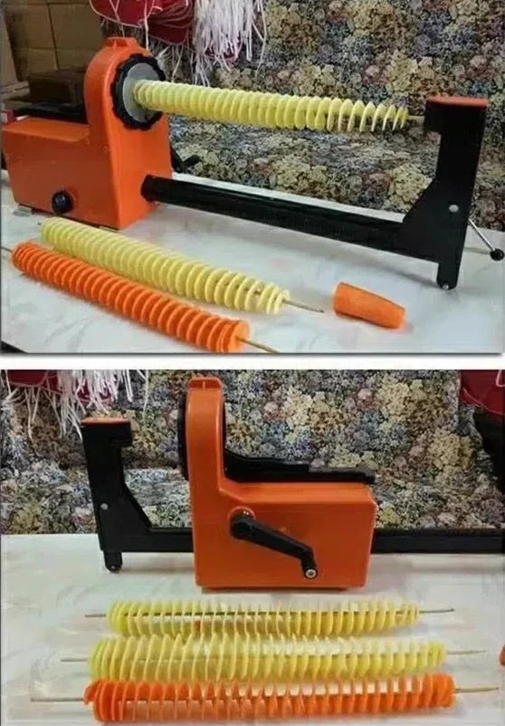 Manual Curly Fries Twister Hotdog Spiral Tornado Potato Cutter Machine ...