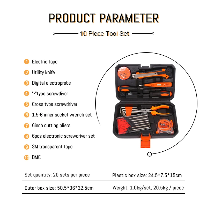 Wholesale Heavy Duty Hand Tool Portable Home Improvement Tool Kit With ...