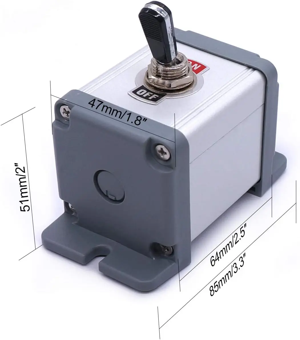 Heavy Duty Rocker Toggle Switch 20A 125V SPST 2 Position 2 Pin ON/OFF ...