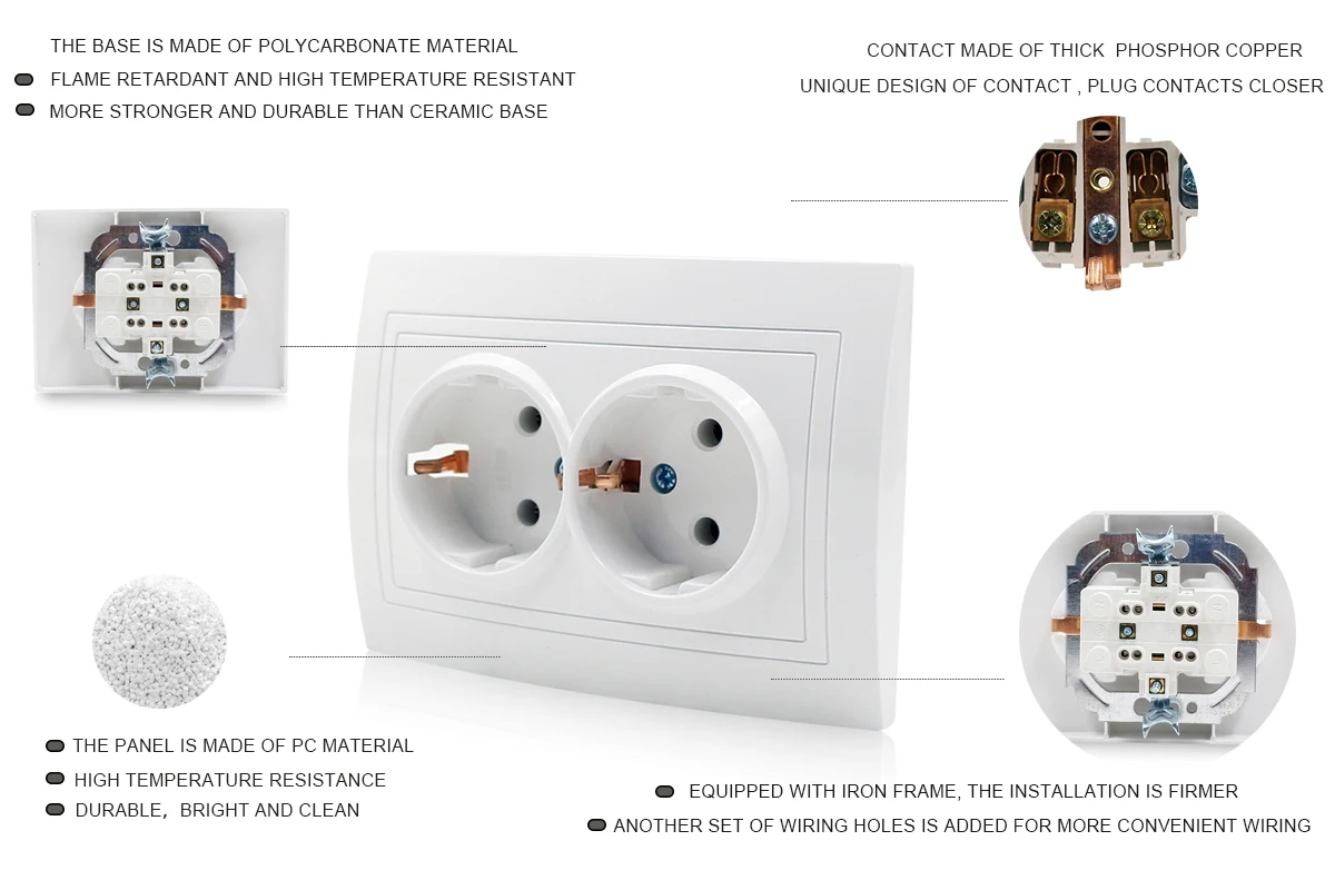 Double Schuko Socket - Reliable Power Outlet for Germany