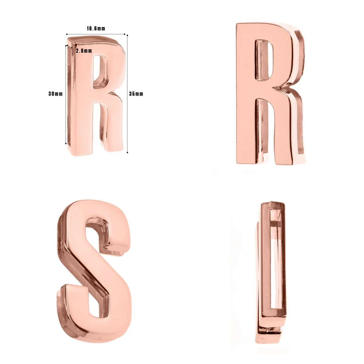 30mm Rose Gold Series Jewelry Diy Slide 26 Letters Bracelet Stainless ...