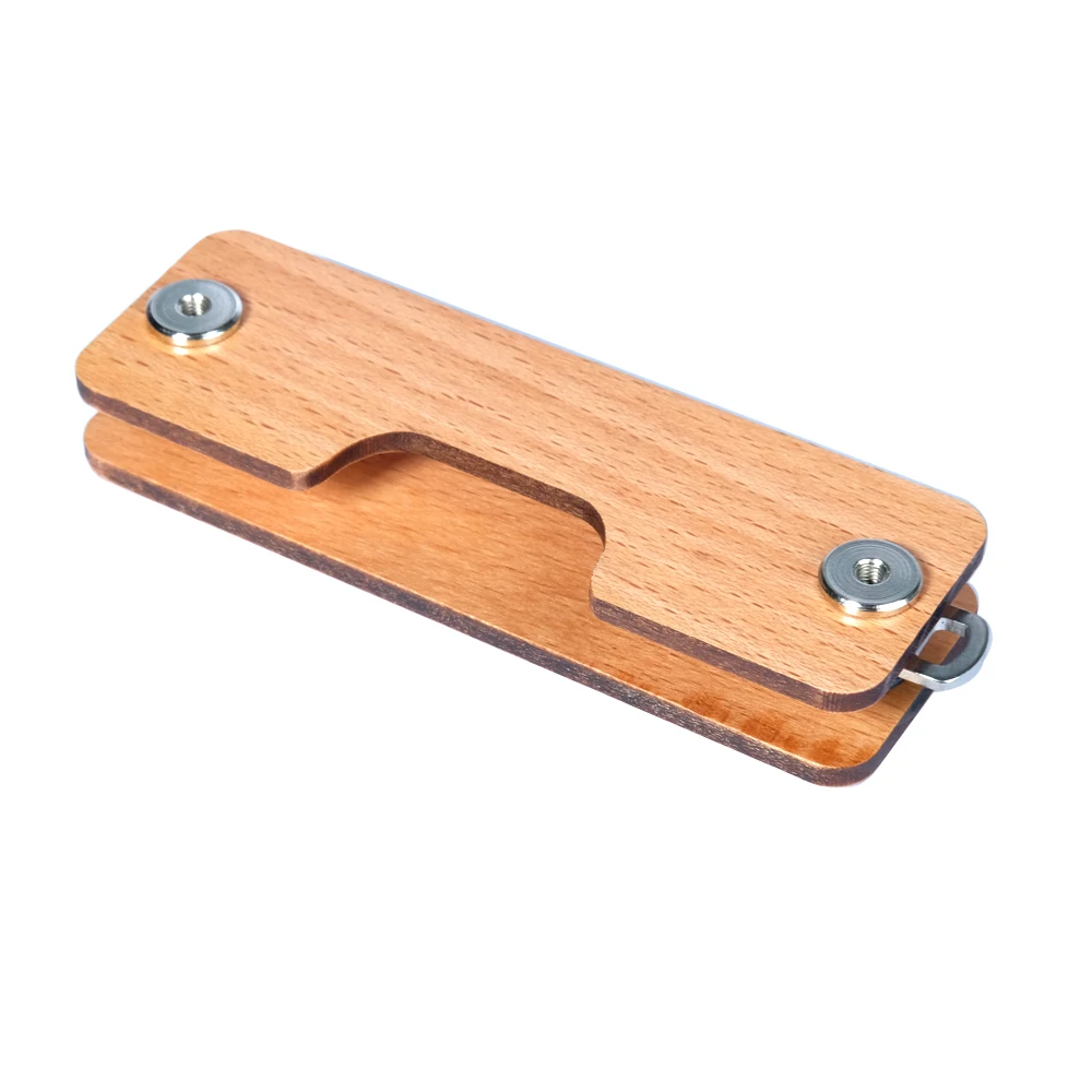Opp Bag Wood Stainless Steel Multi Function Light Keychain Keys Holder ...