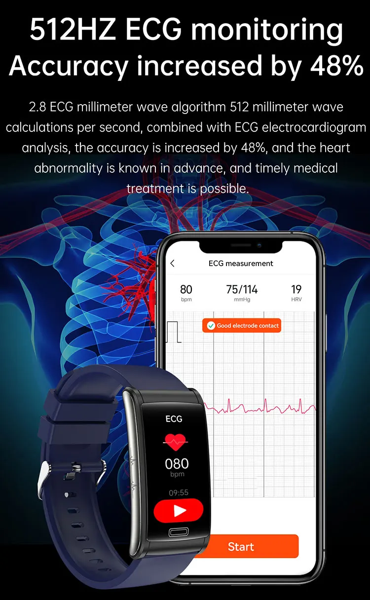 Smartwatch Sports Fitness Tracker Heart Rate Blood Pressure Smart Watch ...