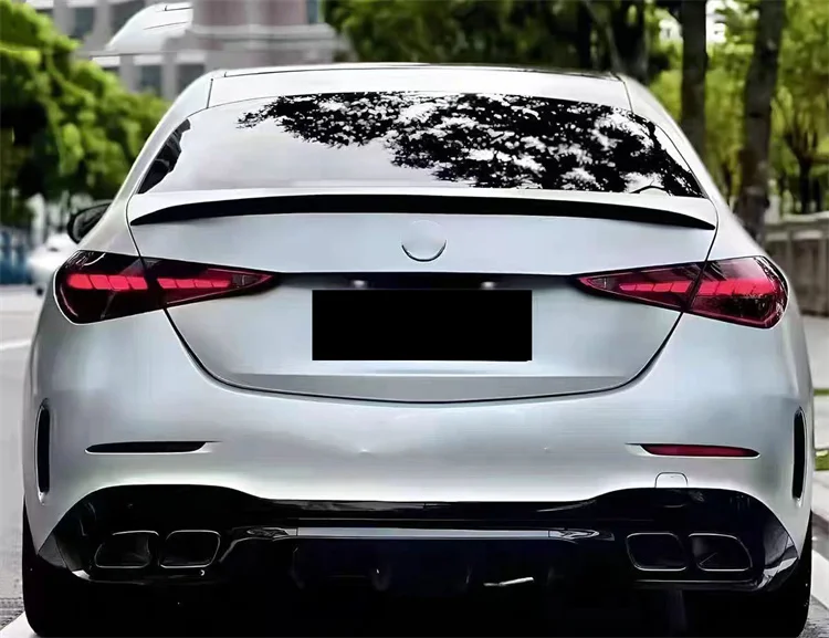 2022-2023 Year C-Class W206 C200L C260L C63 Upgrade A-Style Rear Diffuser With Exhaust Tips for ...