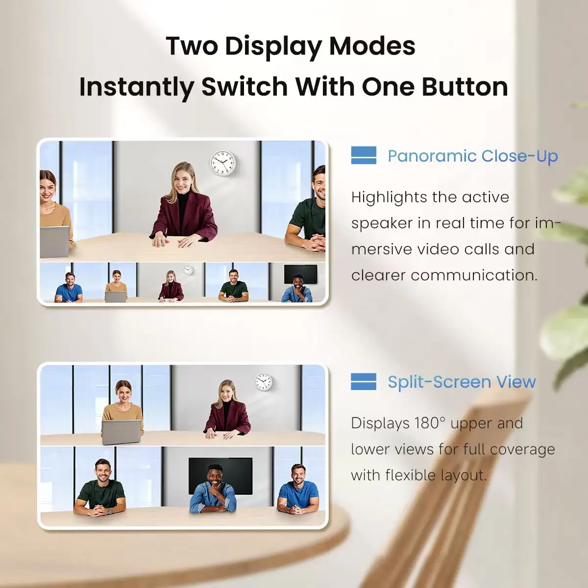Panoramic 360° Camera/mic/speaker All-in-One for Video Conferences