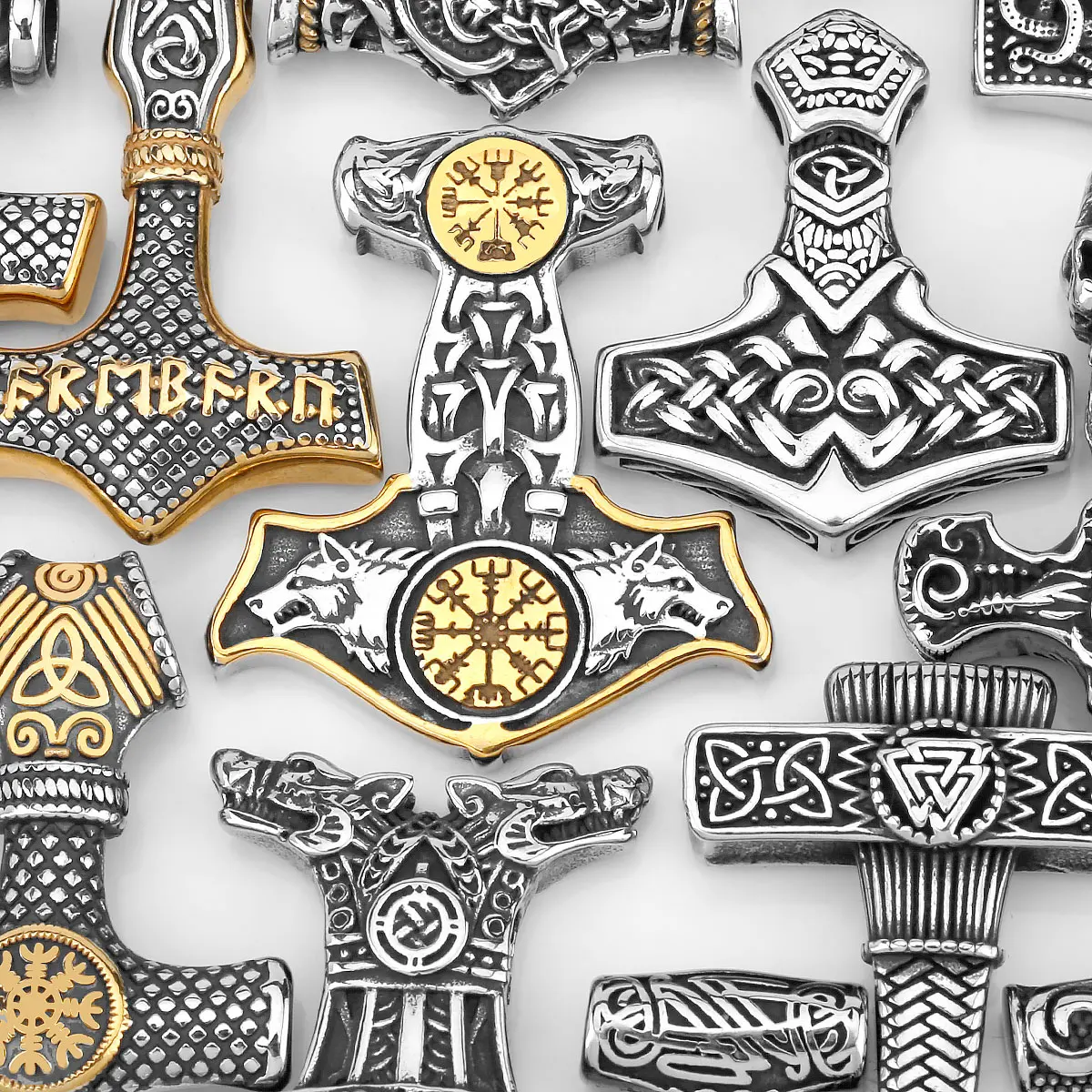 Nordic Viking Thor's Hammer Charm & Stainless Steel Casting Anchor ...