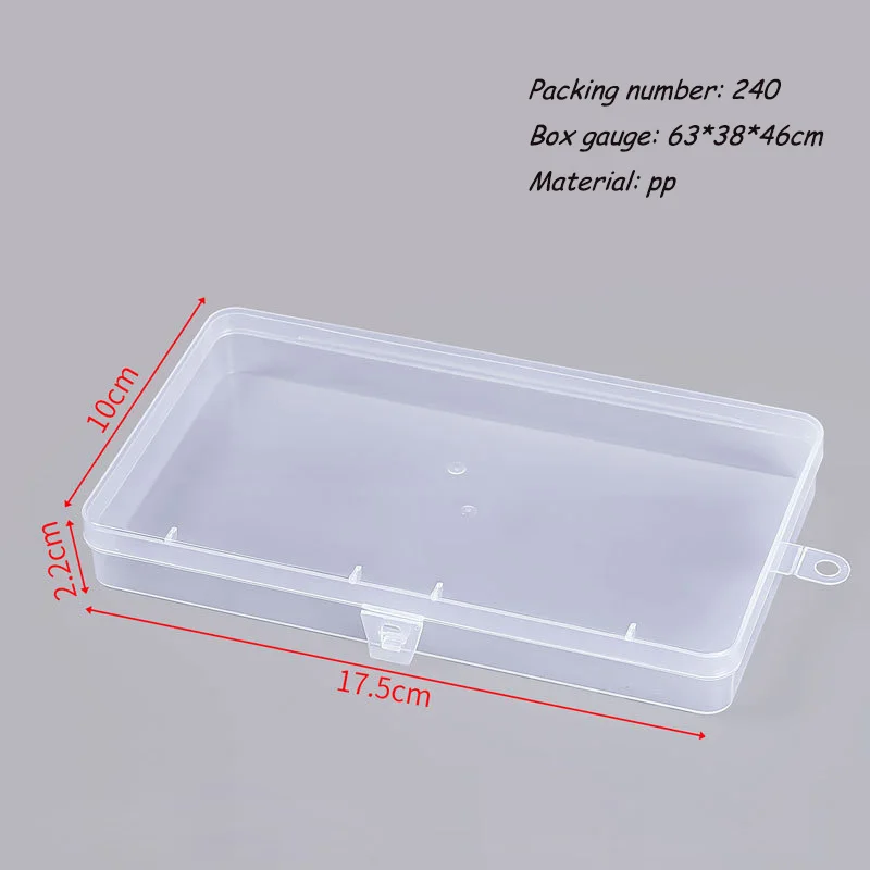 Transparent PP Plastic Rectangular Storage Box with Cover for Small ...