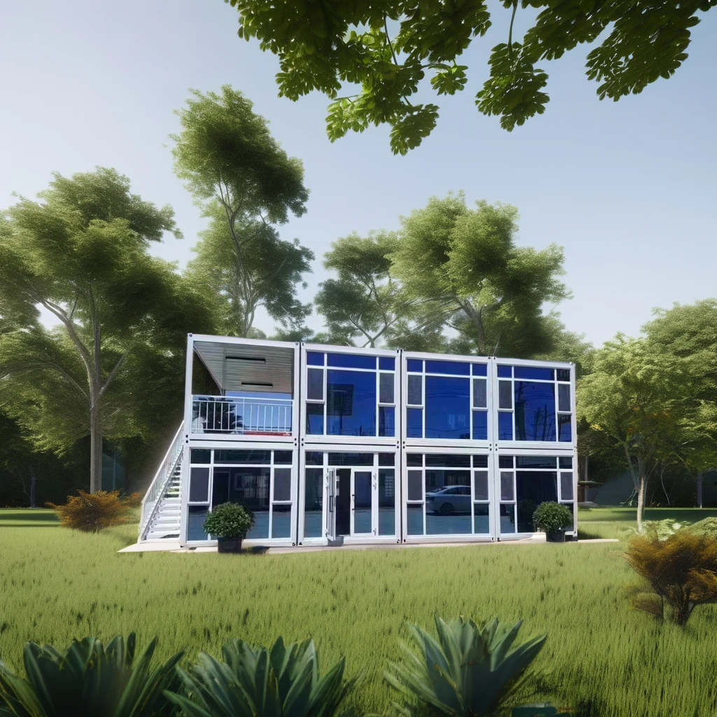 prefabricated container house with two-story flat pack structure ...