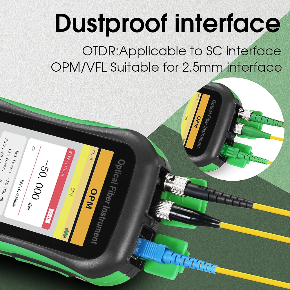 Mini OTDR Touchable Screen Active 80KM - 5 in 1 Fiber Tester
