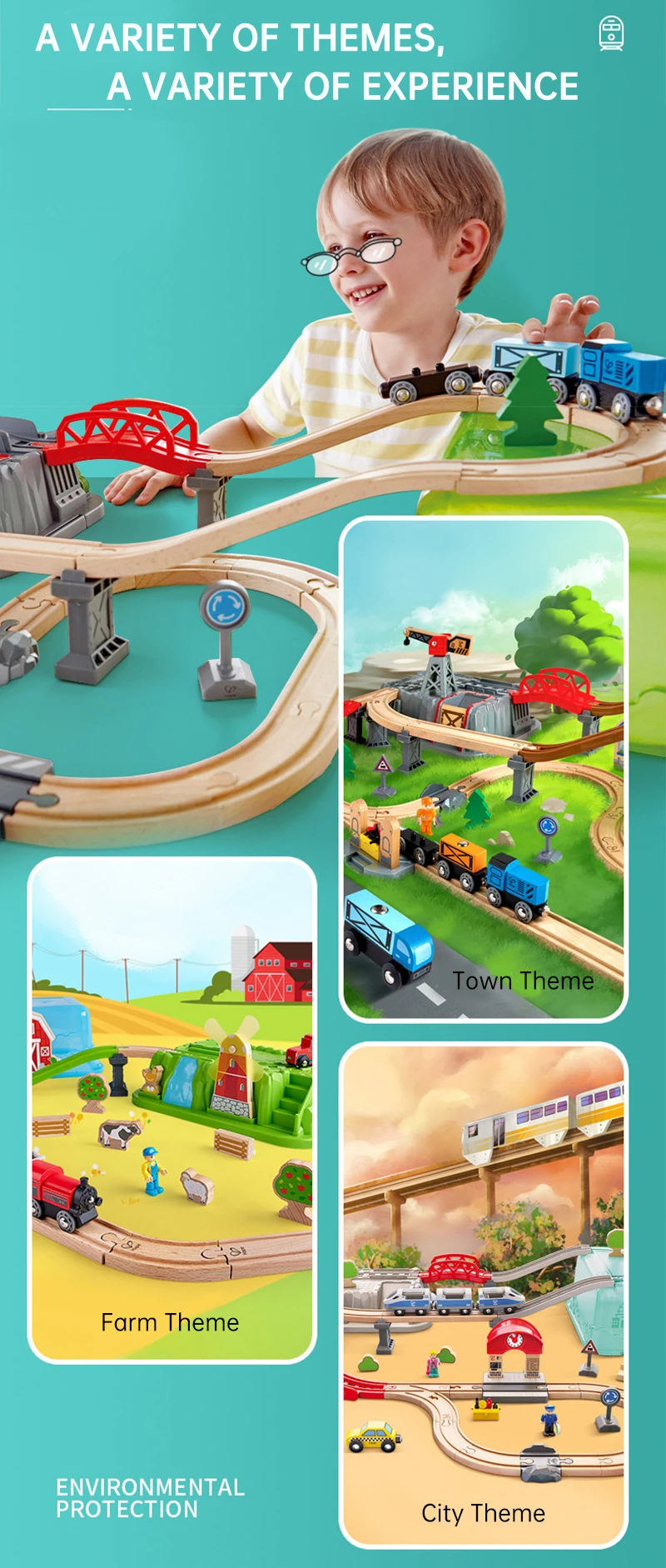 Wooden Toy Train Deluxe Railway Set Children Ladder Track Car Toys ...