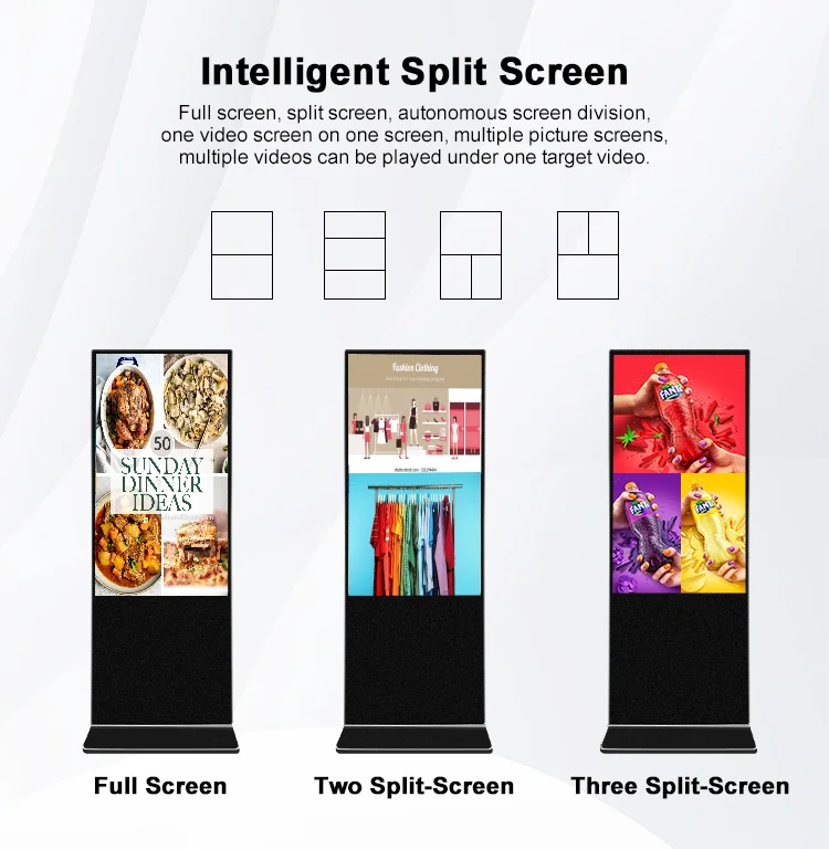 Floor Standing Vertical Interactive Digital Signage Totem