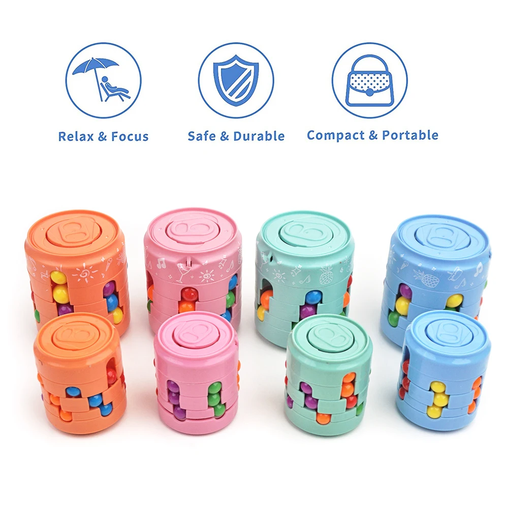 Double-sided Ball Decompression Fidget Spinners Rotating Can Magic Bean ...