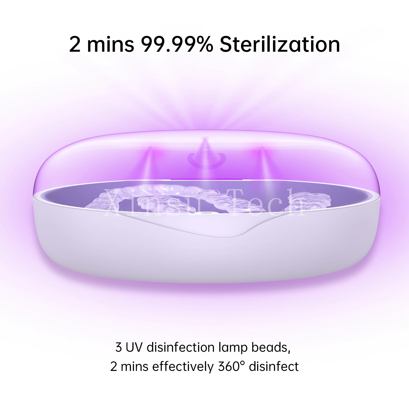 Orthodontic Retainer Case with UVC Brace Sterilizer Box