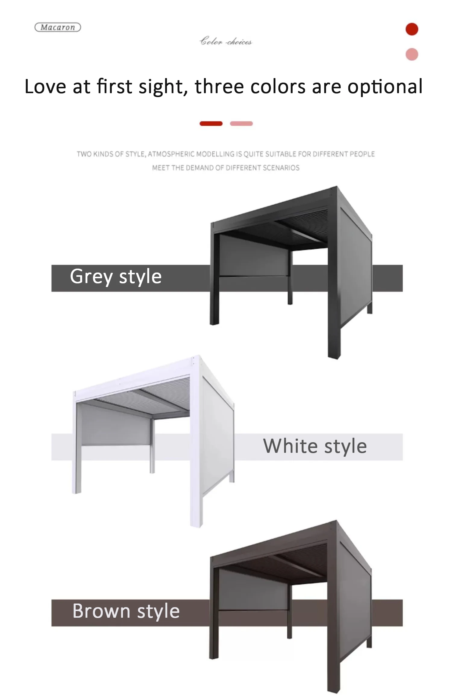 Pavilion Outdoor Courtyard Electric Shutter Flip Canopy