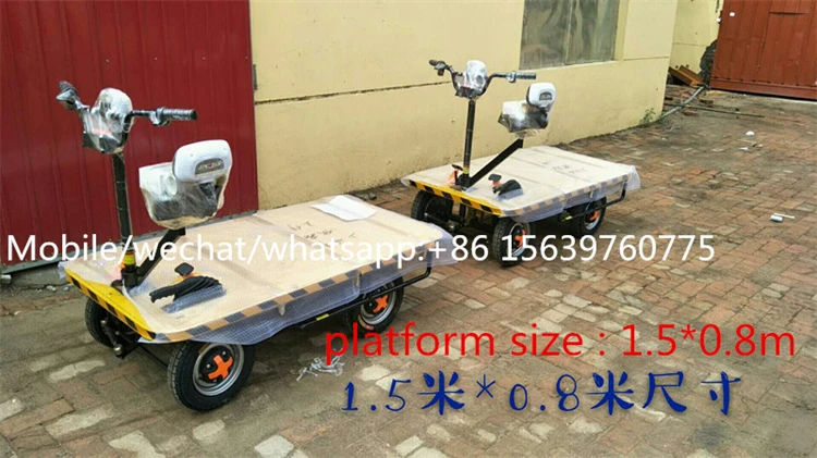 Electric 1000kg Load Platform Cargo Carrier Trolley Heavy Loading ...
