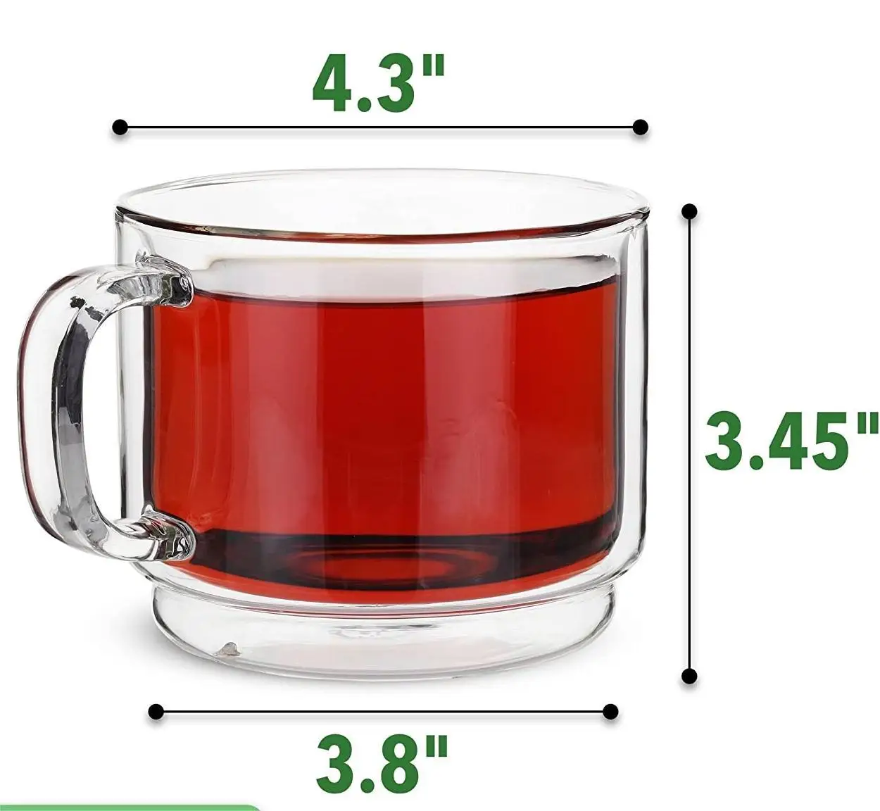 Custom Double Layered High Borosilicate Transparent Glass Tea And ...