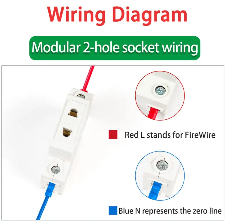 DIN Rail Modular AC30 2-Hole Socket - Flame Retardant Power Supply