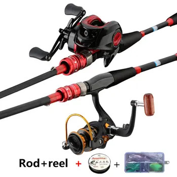 Carbon 1.8m 2.1m 2.4m 2 Sections Spinning Casting Lure Fishing Rod And ...