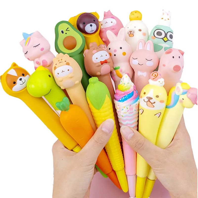 Cute Kawaii Pen Cartoon Design Promotional Squishy Gel Pen For Students ...