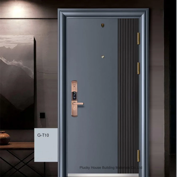 Double Leaf Modern Design Steel Entrance Door Security Main Door for ...