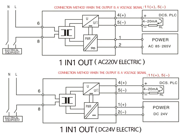 TAIHUA CT 1A 5A Current Transmitter - 4-20ma/1-5v Output