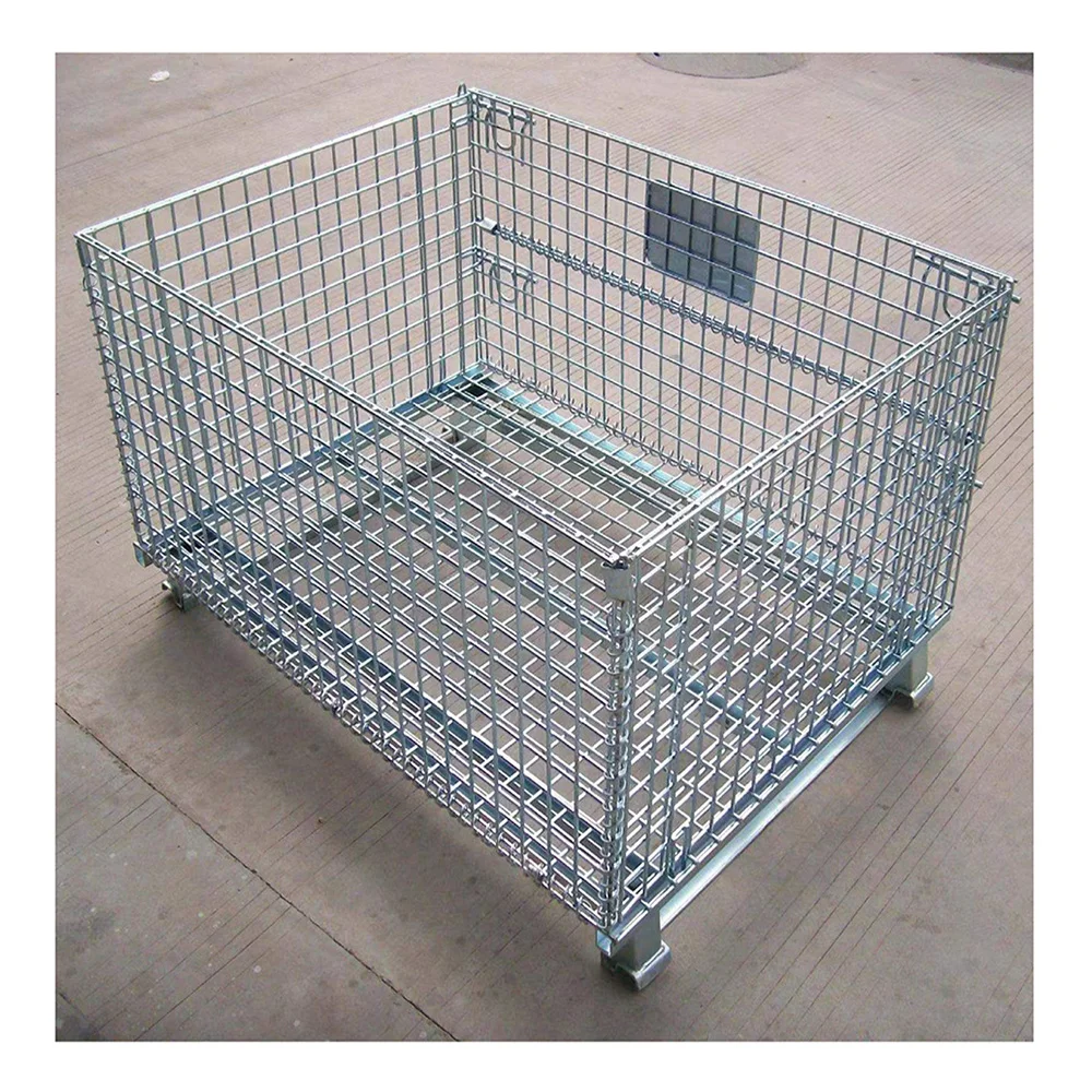 Metal Cage Mesh Pallet Foldable Container Heavy Duty Wire Mesh ...