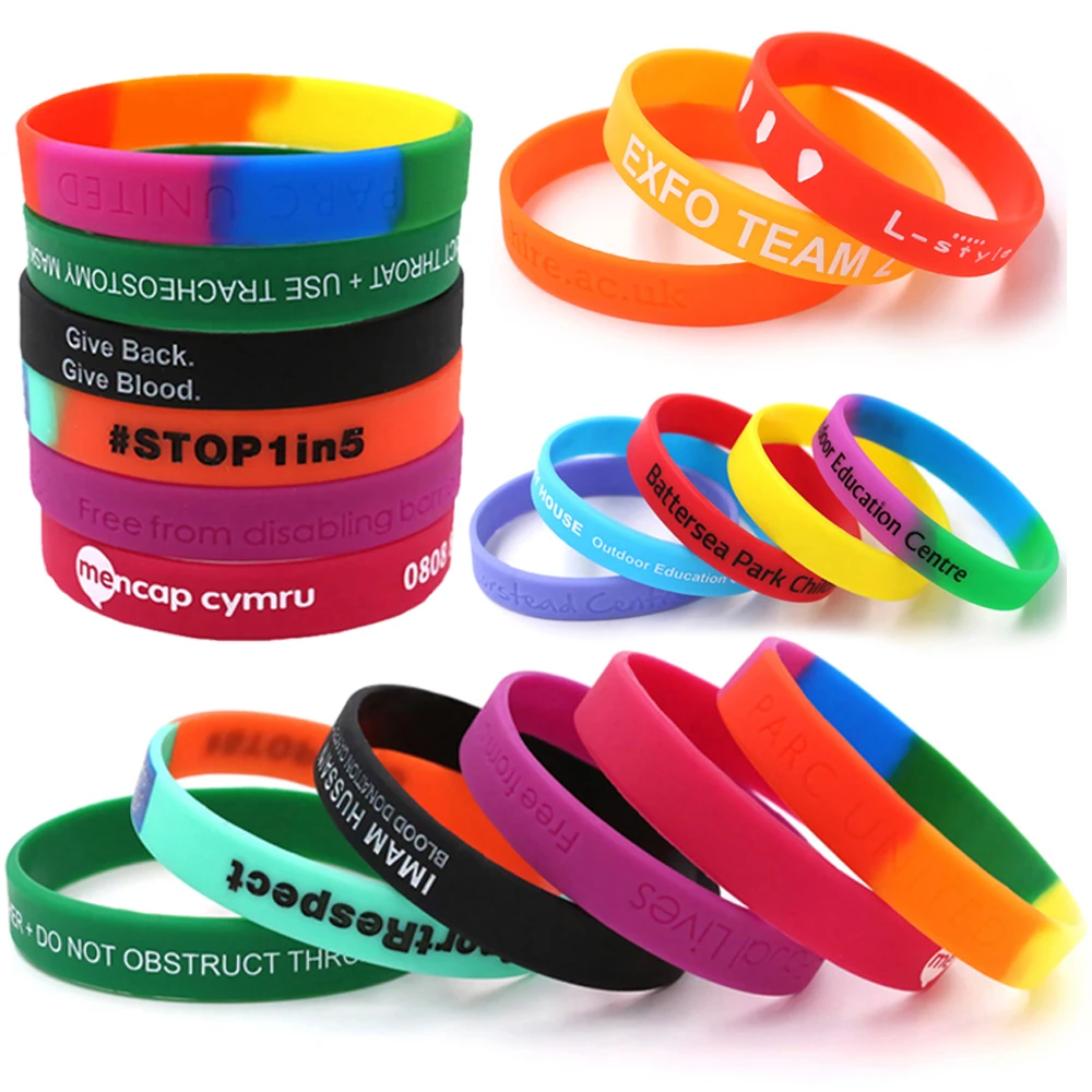 Customised personalized event wristbands pvc rubber silicone bracelet ...