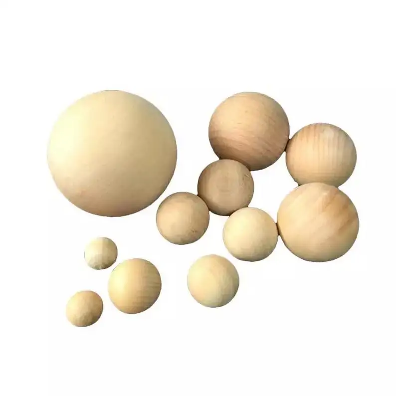 Customized Unfinished Solid Wooden Balls for DIY Crafts