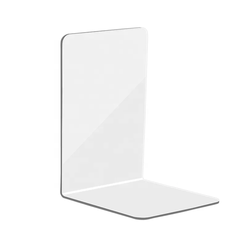 Desktop Clear Plastic L-Shaped Bookshelf for Home Office
