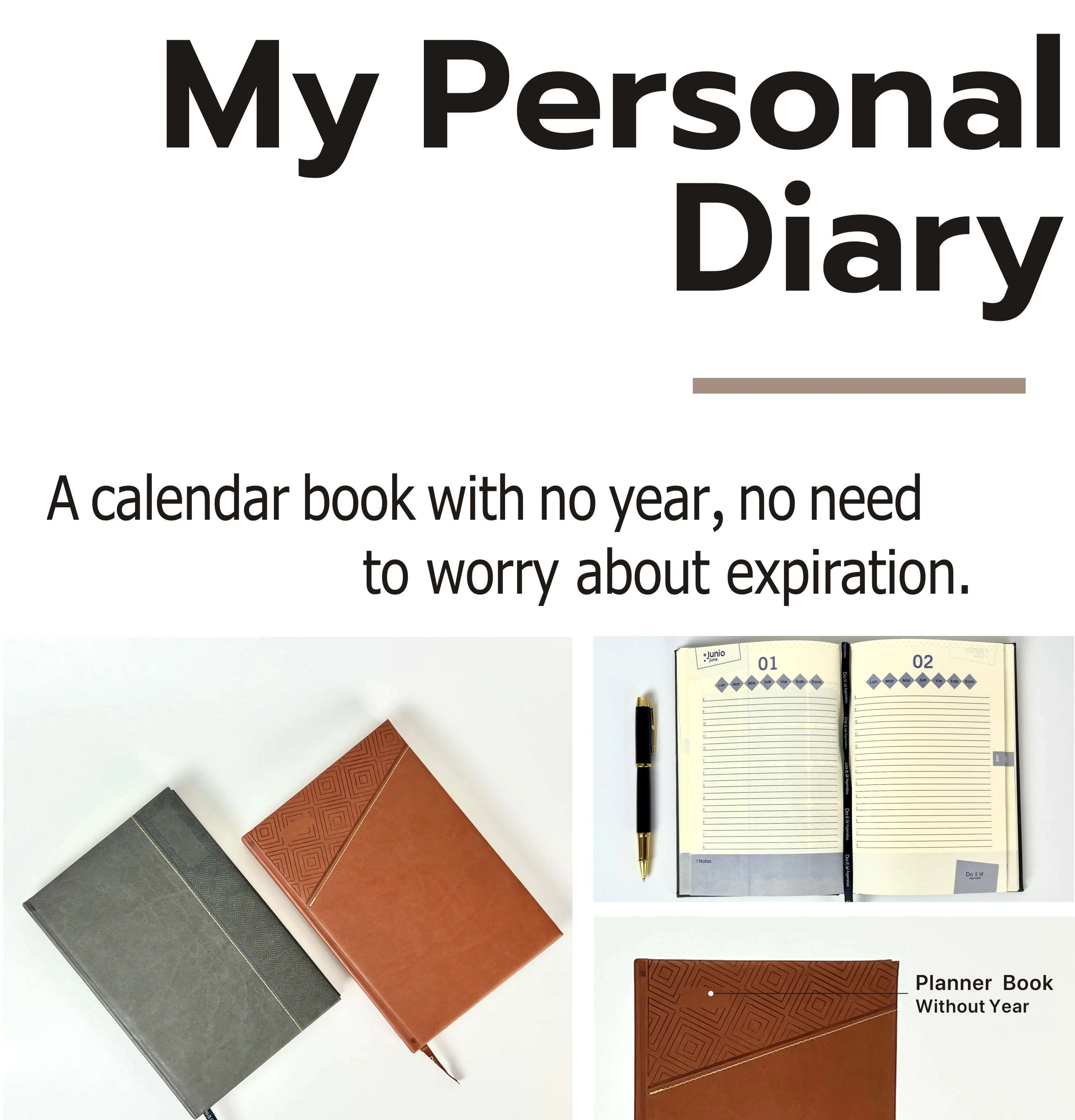 Factory Customizable Diary Calendar Notebook A5 Hardcover Available ...