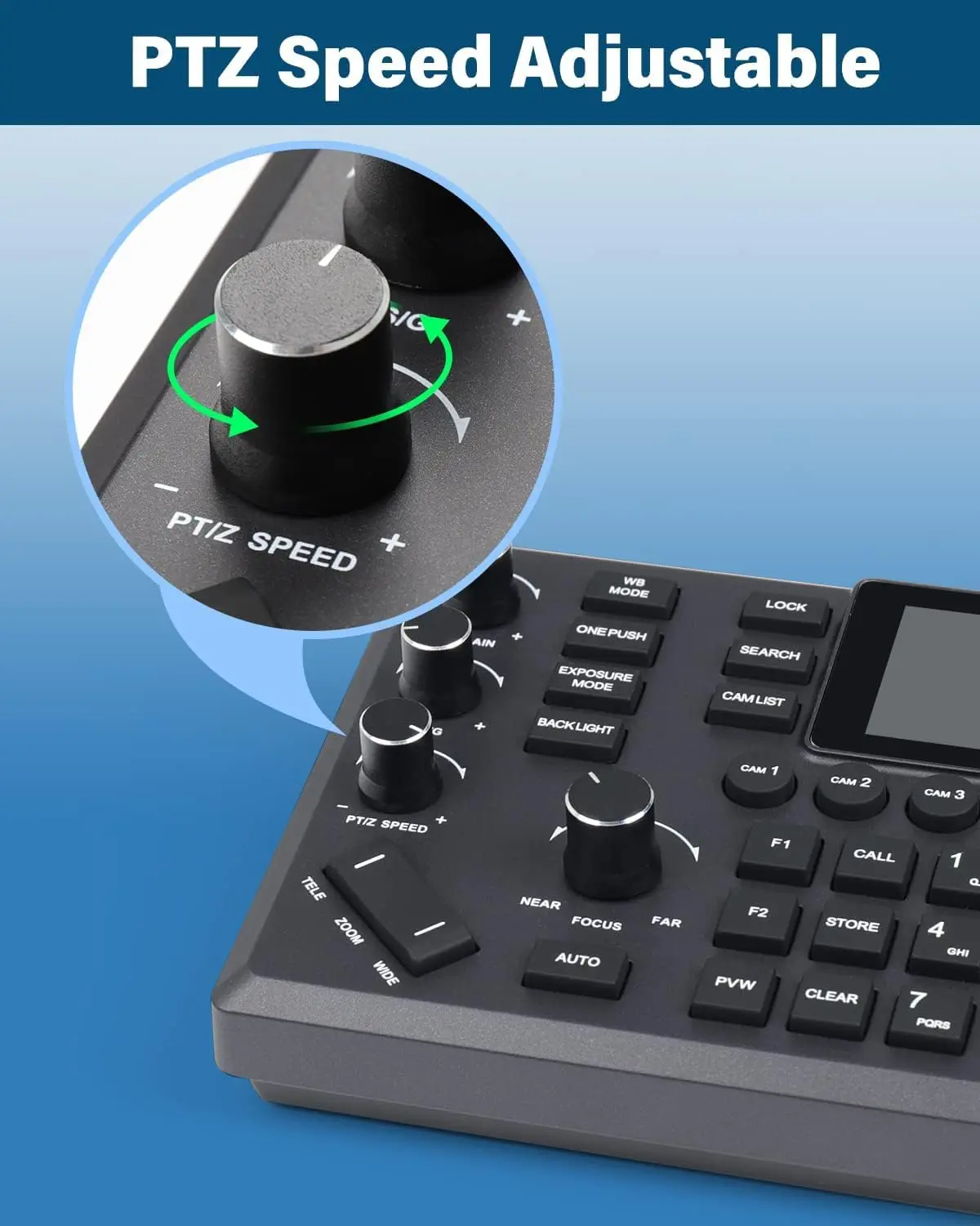 PTZ Camera Controller Keyboard with 4D Joystick for Live Streaming PTZ ...