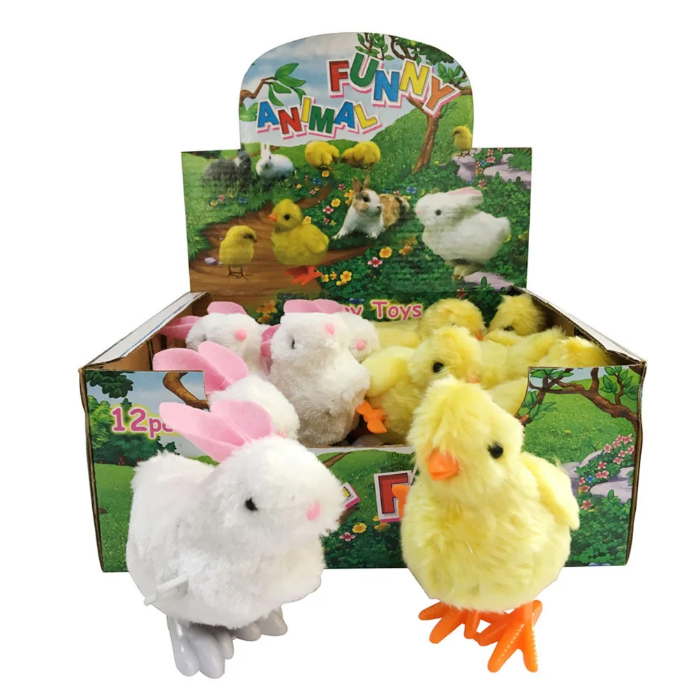 Easter Wind up Jumping Chicks & Bunny for Children Gift Pack