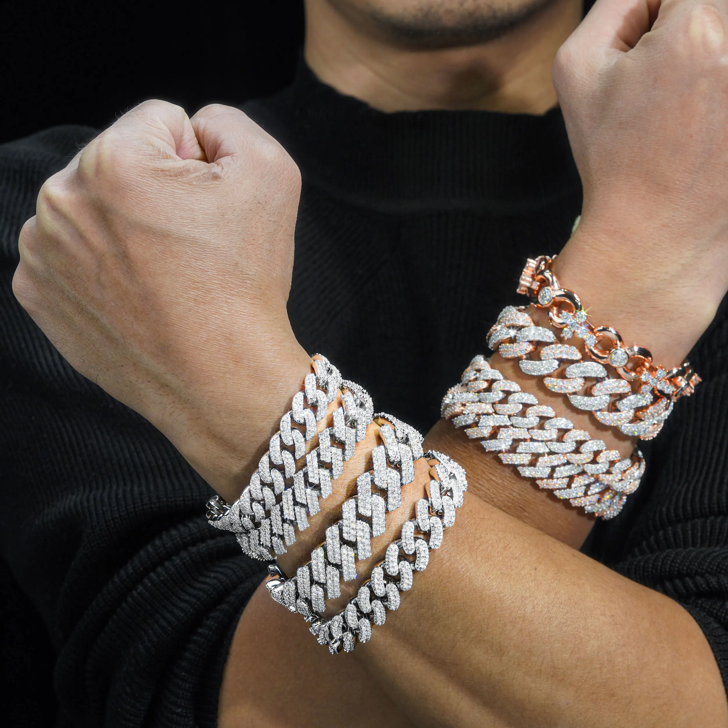 Trendy Rapper Iced Out Hip Hop Jewelry - Moissanite Bracelet