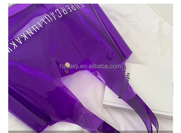 Custom Clear PVC Tote Bag - Perfect for Beach & Shopping